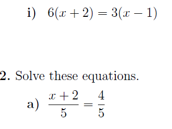 Linear equations with brackets or fractions worksheets | Teaching Resources