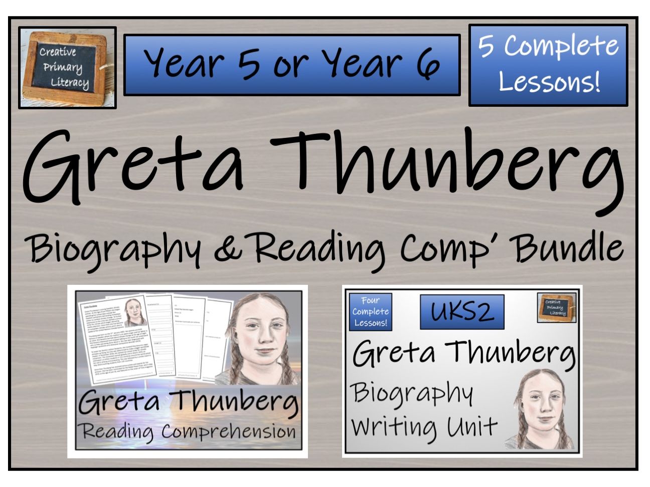 UKS2 Literacy - Greta Thunberg Reading Comprehension & Biography Bundle ...