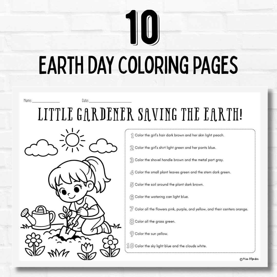 Earth Day Following Instructions Colouring | Listening Activity | ESL ...