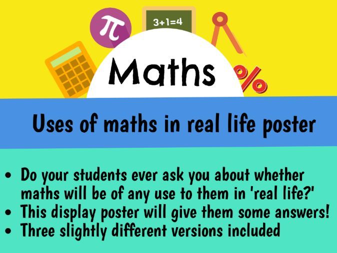 Applications Of Maths In Real Life Display Poster Teaching Resources