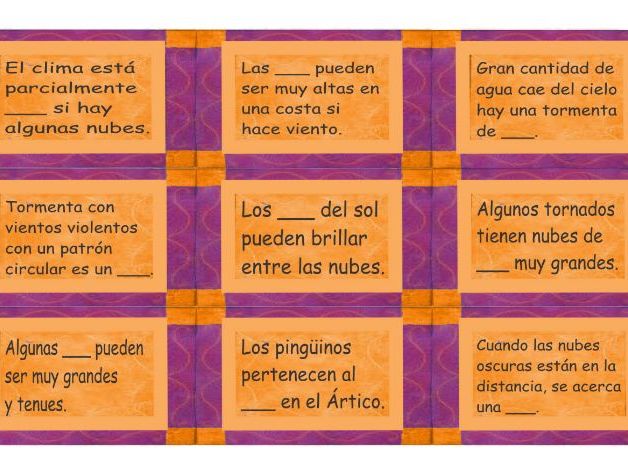Seasons and Weather Spanish 4 Worksheet-2 Game-1 Exam Bundle | Teaching ...