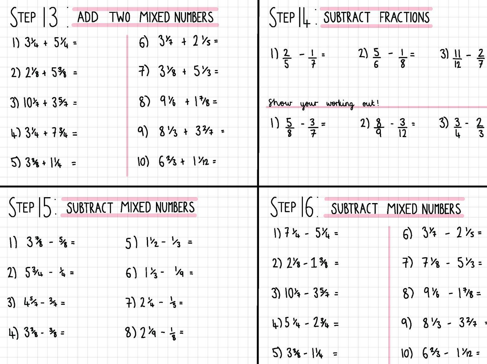 White Rose Maths Year 5 Fractions A Homework Bundle Teaching Resources