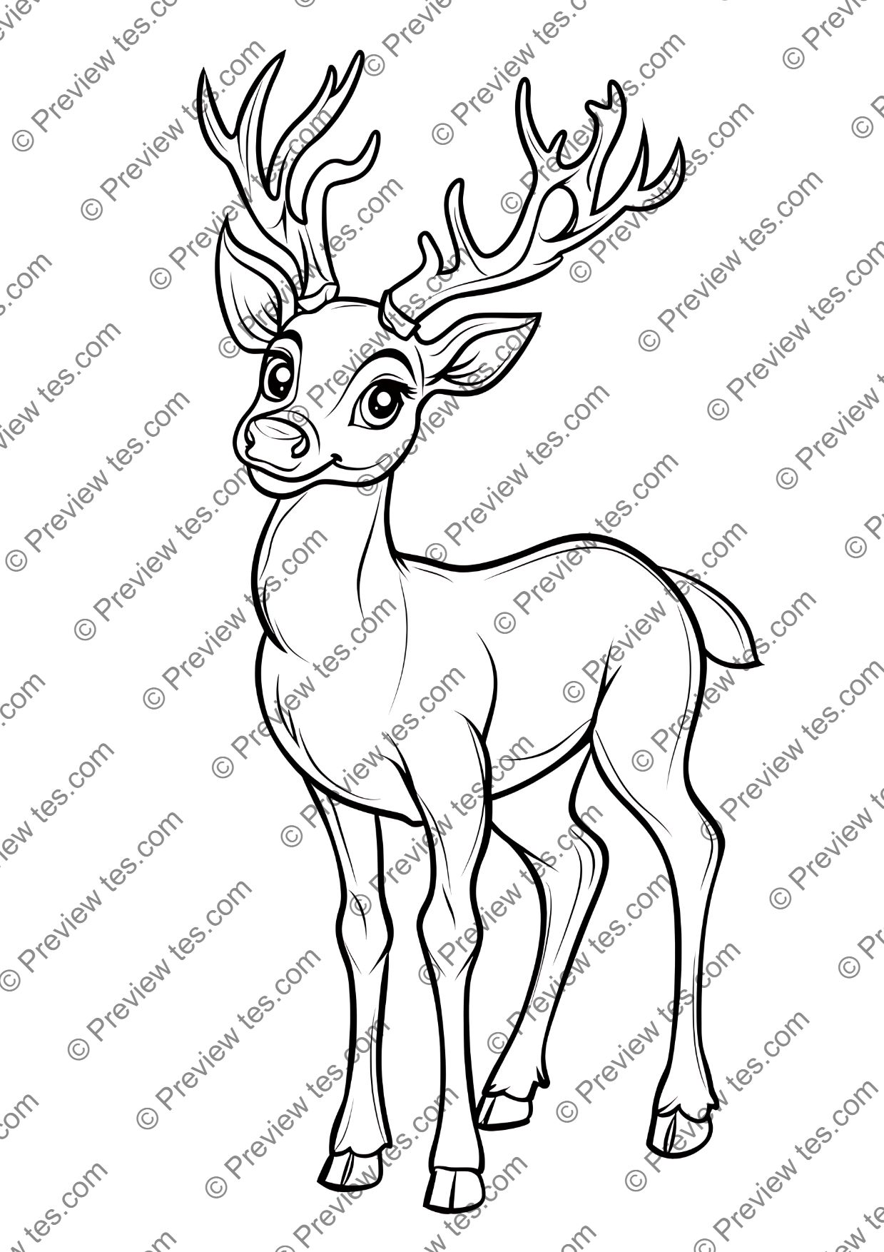 80 Fun Reindeer Colouring Pages | Winter Animal-Themed Activity Sheets ...
