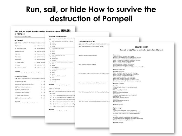 Run, sail, or hide How to survive the destruction of Pompeii | Teaching ...