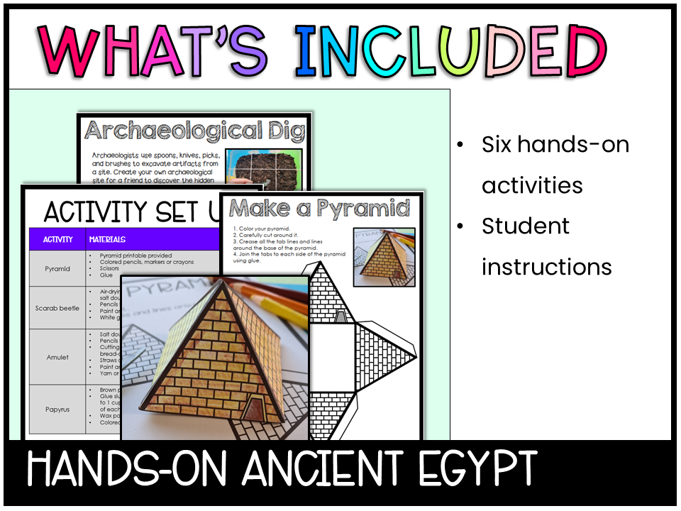 Ancient Egypt Hands-on Art Craft and Learning Activities Year 3, 4, 5 ...