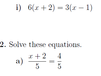 Linear equations with brackets or fractions worksheet no 3 (with ...