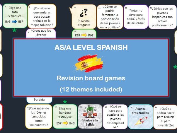 Spanish AS/A Level Revison Board Games & Translations | Teaching Resources