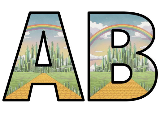 Land of Oz Wicked WIzard Lettering Set Display Title Letters Numbers ...