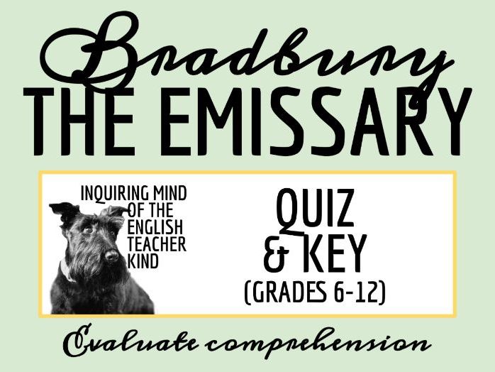 "The Emissary" by Ray Bradbury Quiz and Answer Key (Short Story for ...