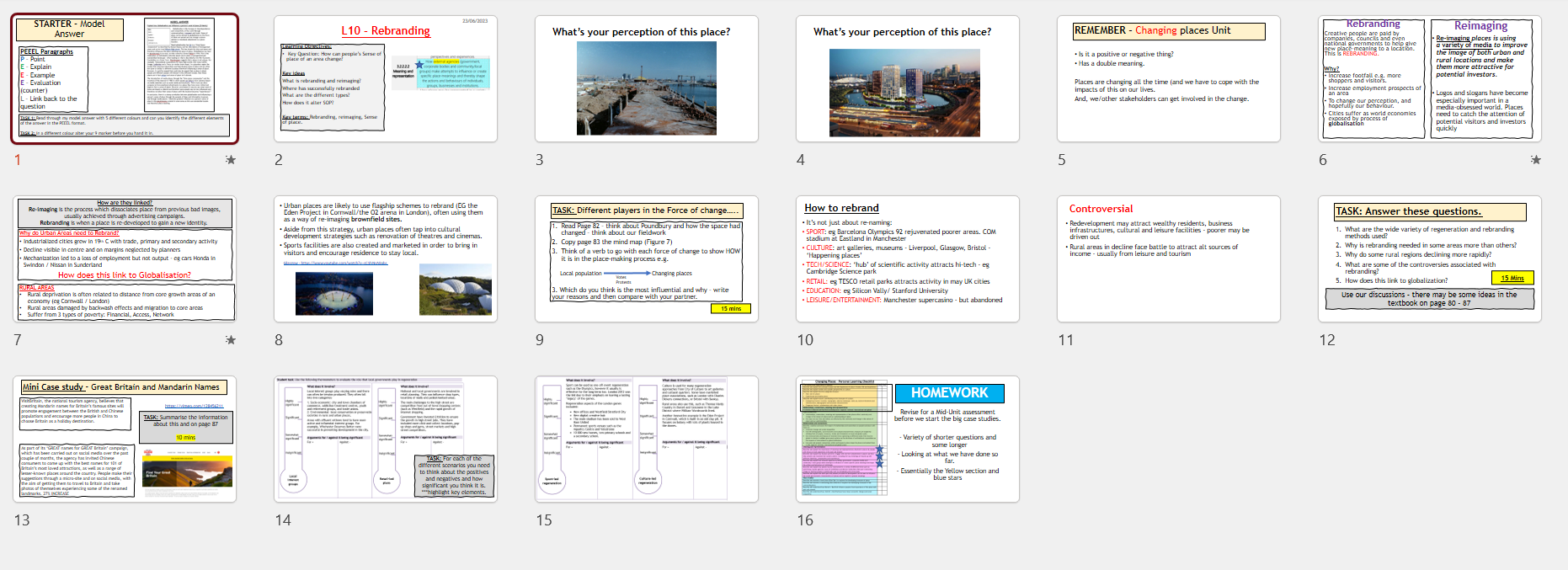 AQA A-LEVEL Changing Places - L10 Rebranding and Reimaging (Lesson ...
