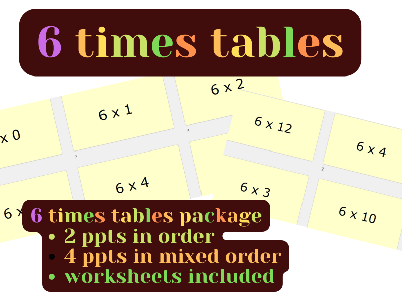 6 Times Tables Ppt And Worksheets Teaching Resources