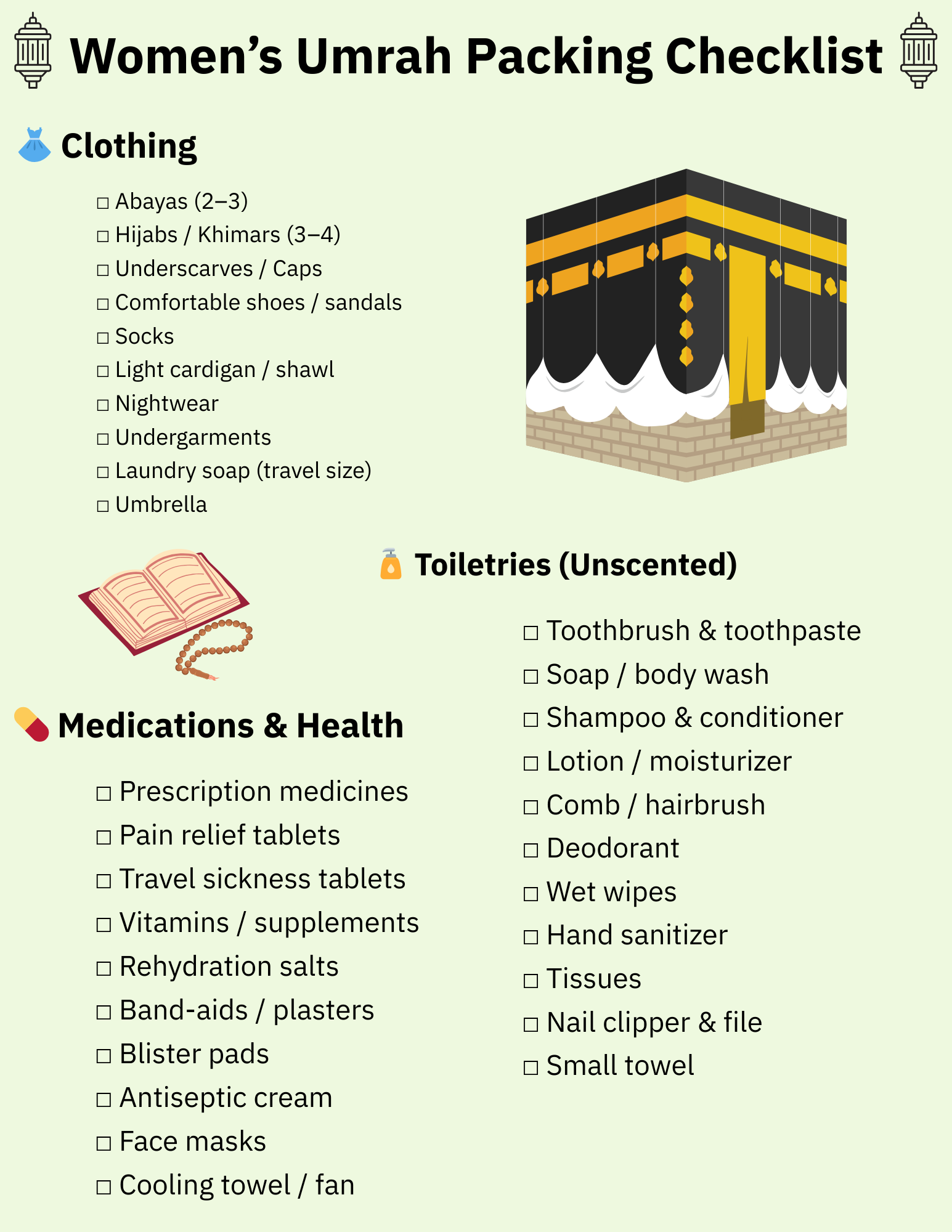 important things to carry for umrah - umrah checklist for women pdf ...