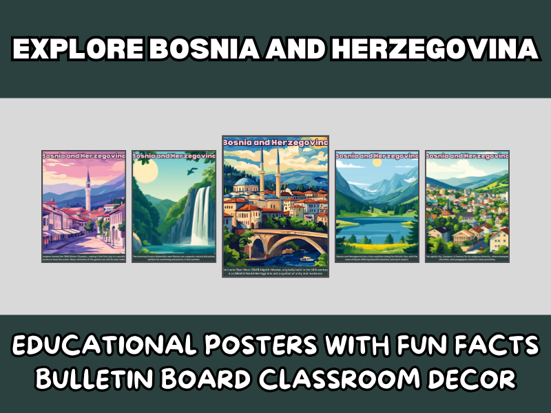 Explore Bosnia and Herzegovina Europe – Posters with Fun Facts ...