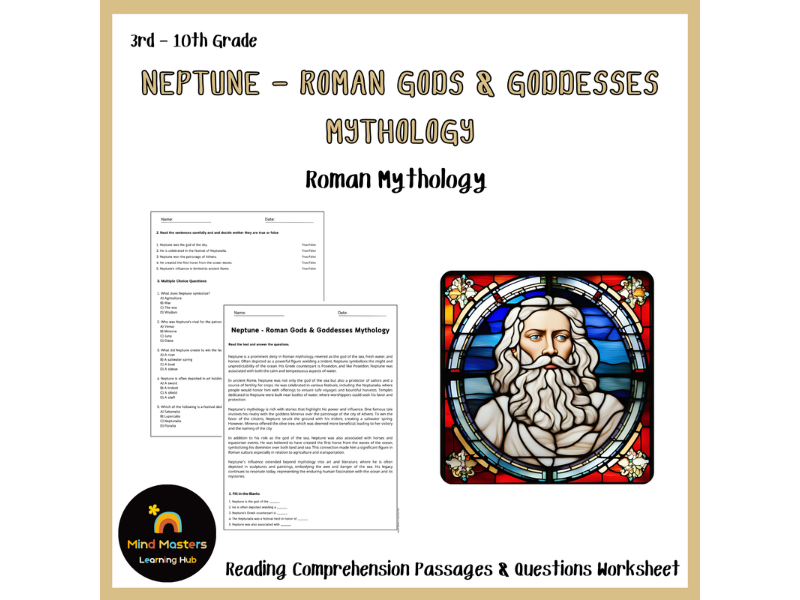 Neptune - Roman Gods & Goddesses Mythology Reading Comprehension ...