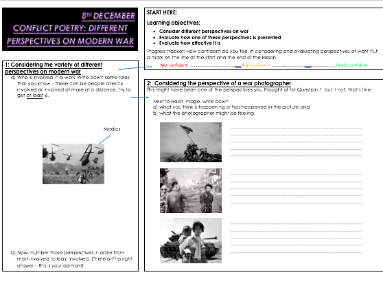 Carol Ann Duffy - War Photographer | Teaching Resources