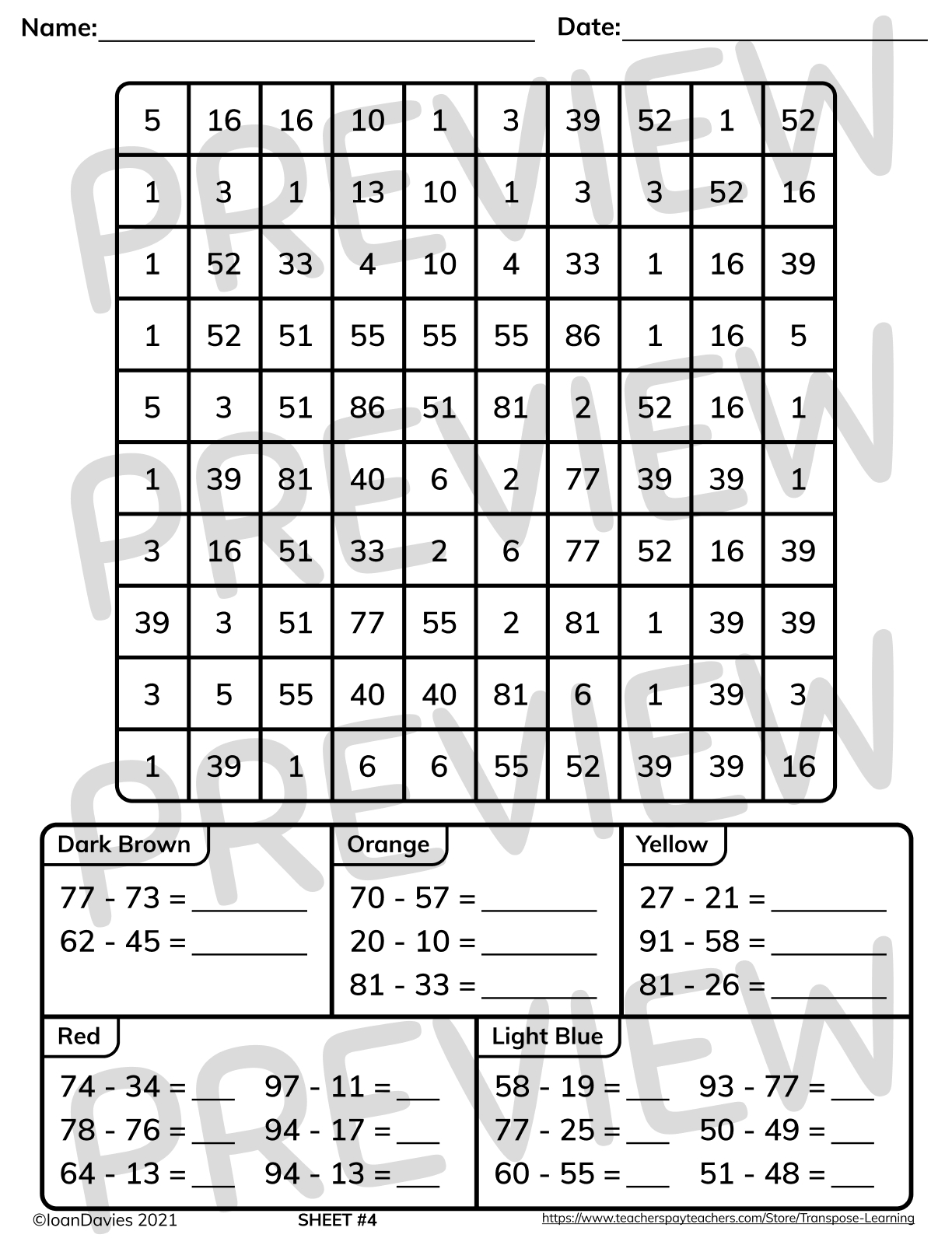 Chinese New Year Double Digit Subtraction Mystery Pictures | Math ...