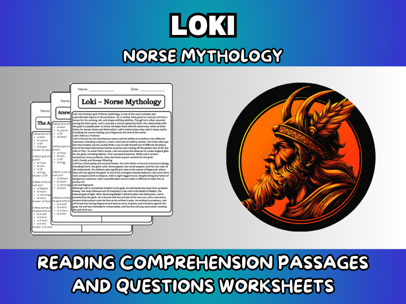 Loki - Norse Mythology Reading Comprehension Passages and Questions ...
