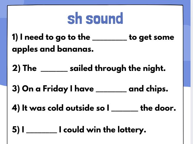 'Sh' sound spelling activity booklet for older learners | Teaching ...
