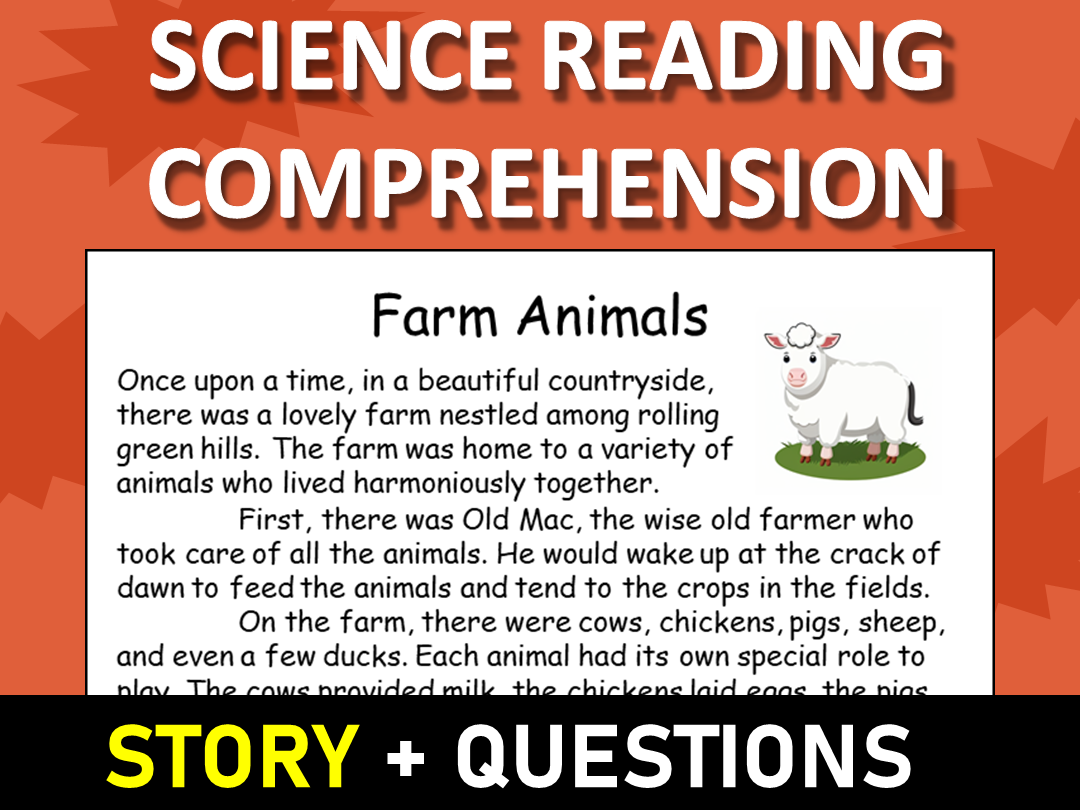 Farm Animals Reading Science Story Comprehension Questions Worksheet | Teaching Resources