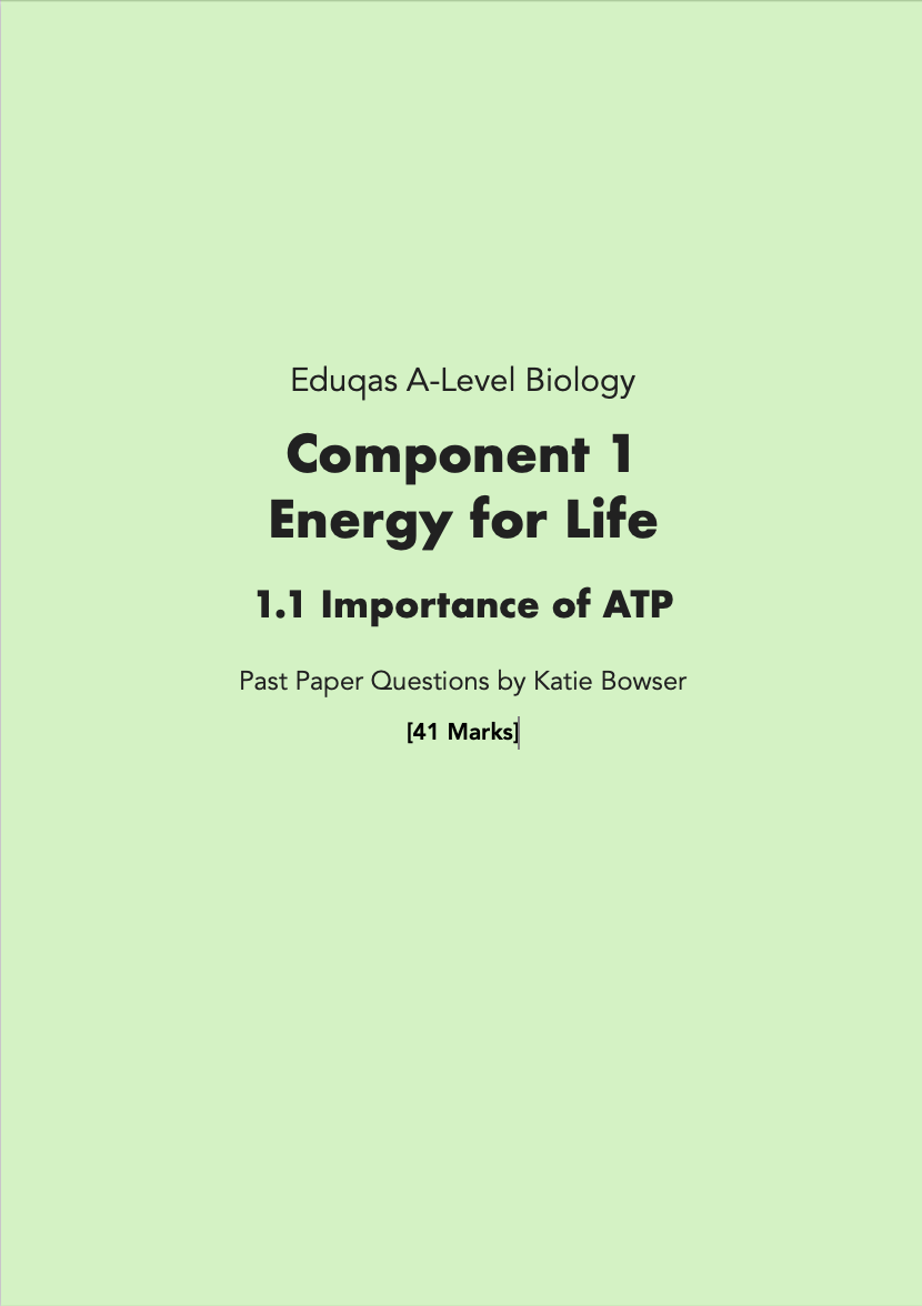 Eduqas A-Level Biology: Component 1 - Importance of ATP Past Paper ...