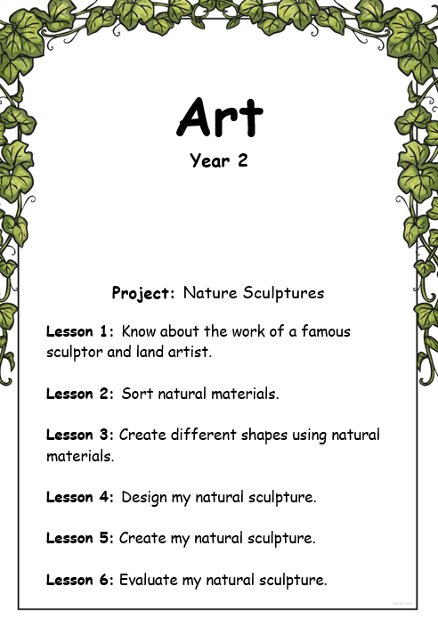 KS1 Unit of Work - Andy Goldsworthy Nature Sculptures Art & Design ...
