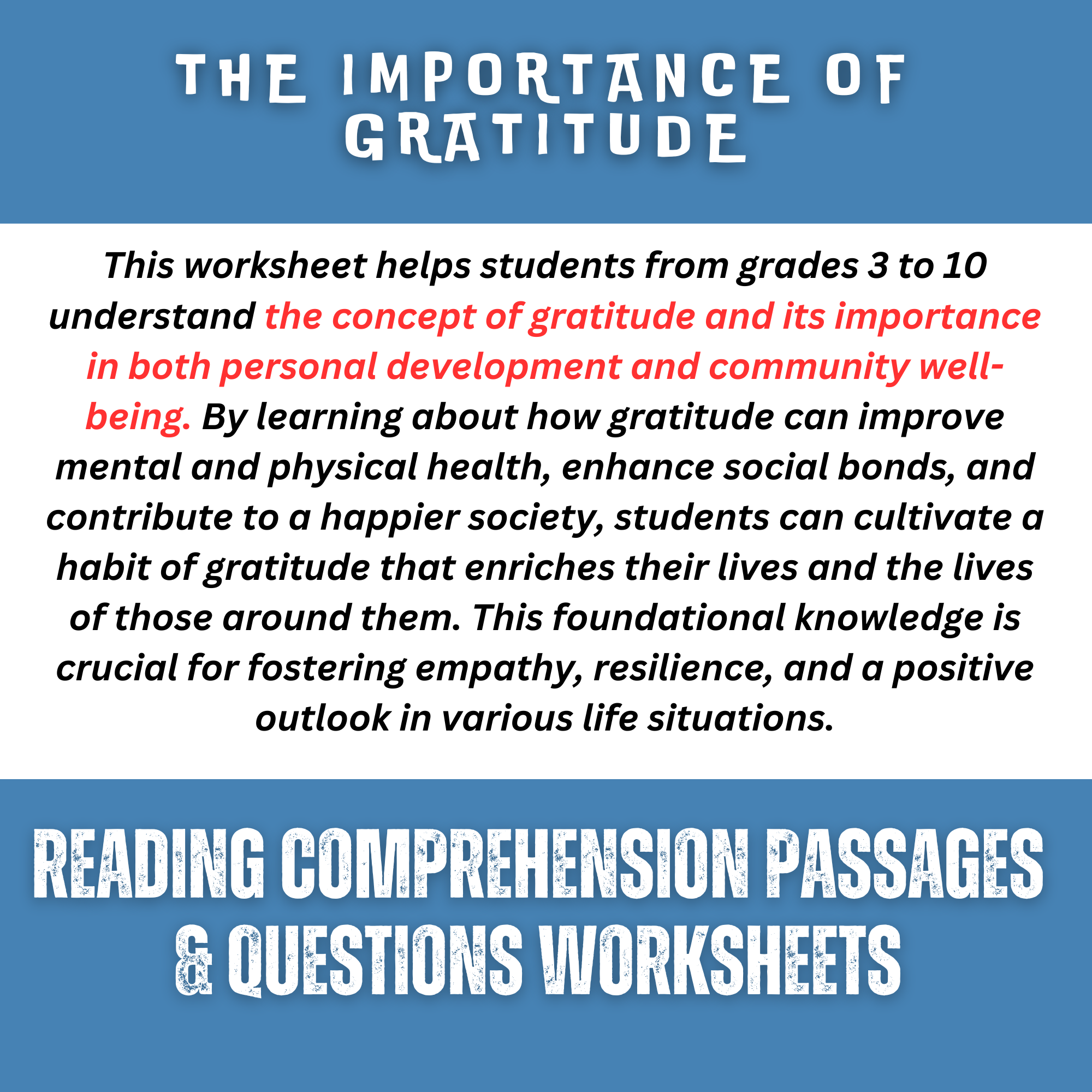 The Importance of Gratitude -Psychology and Human Behavior Reading ...