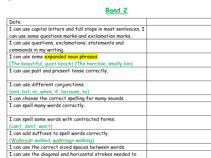 Year 2 Expected Writing Grid Teaching Resources