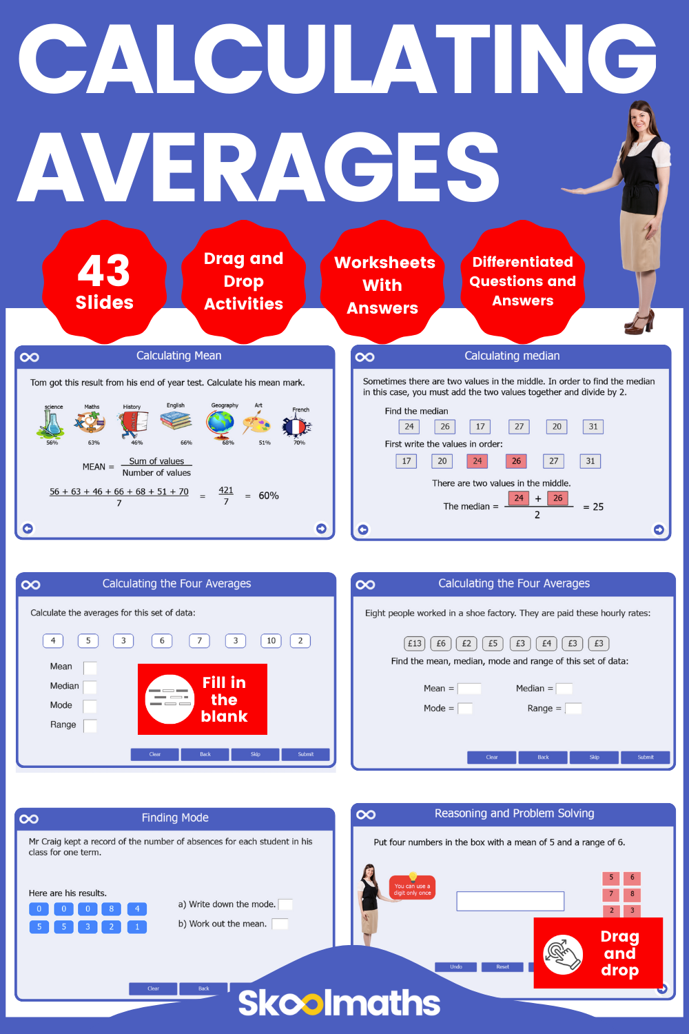 Calculating Averages - GCSE (1-9) Digital Maths Lesson and Activities ...