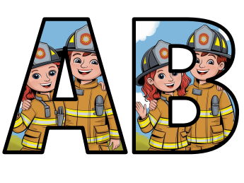 Firefighters Dramatic Role Play Center Area Lettering Set Display Title ...