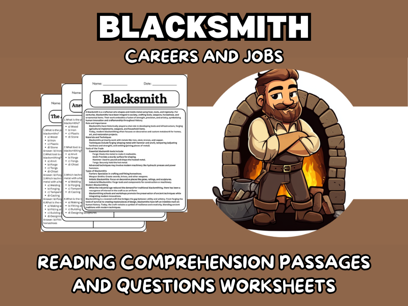 Blacksmith - Careers and Jobs Reading Comprehension Passages ...