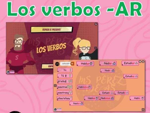 Los verbos Presente –AR - Interactive verbs | Teaching Resources