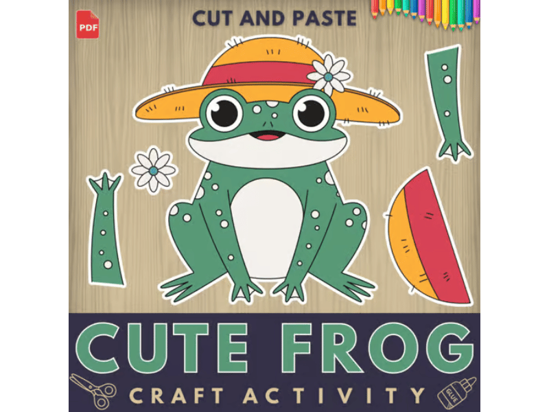 Build a Cute Frog Craft –Spring, Pond Life, Color, Cut & Paste Activity ...