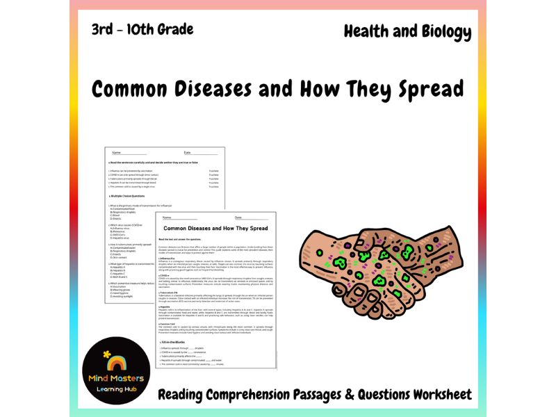 Common Diseases and How They Spread Reading Comprehension Passages ...