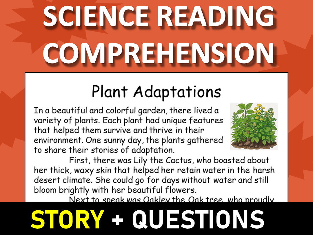 Plant Adaptations Reading Science Story Comprehension Questions ...