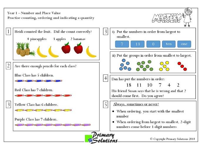 Mastery Maths Year 1 Reasoning Number And Place Value Teaching