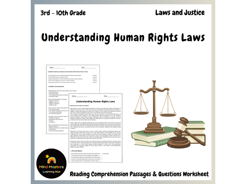 Understanding Human Rights Laws Reading Comprehension Passages ...