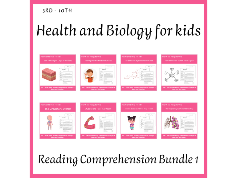 Health and Biology for Kids Reading Comprehension Passages & Questions ...