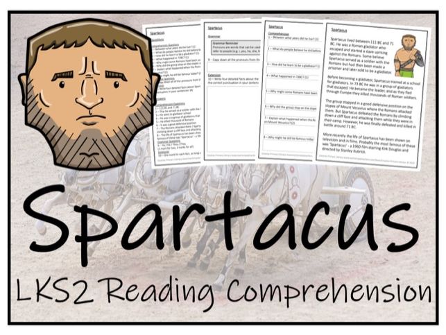 LKS2 Ancient Rome - Spartacus Reading Comprehension & Biography Bundle ...