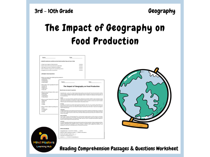 The Impact of Geography on Food Production Reading Comprehension ...
