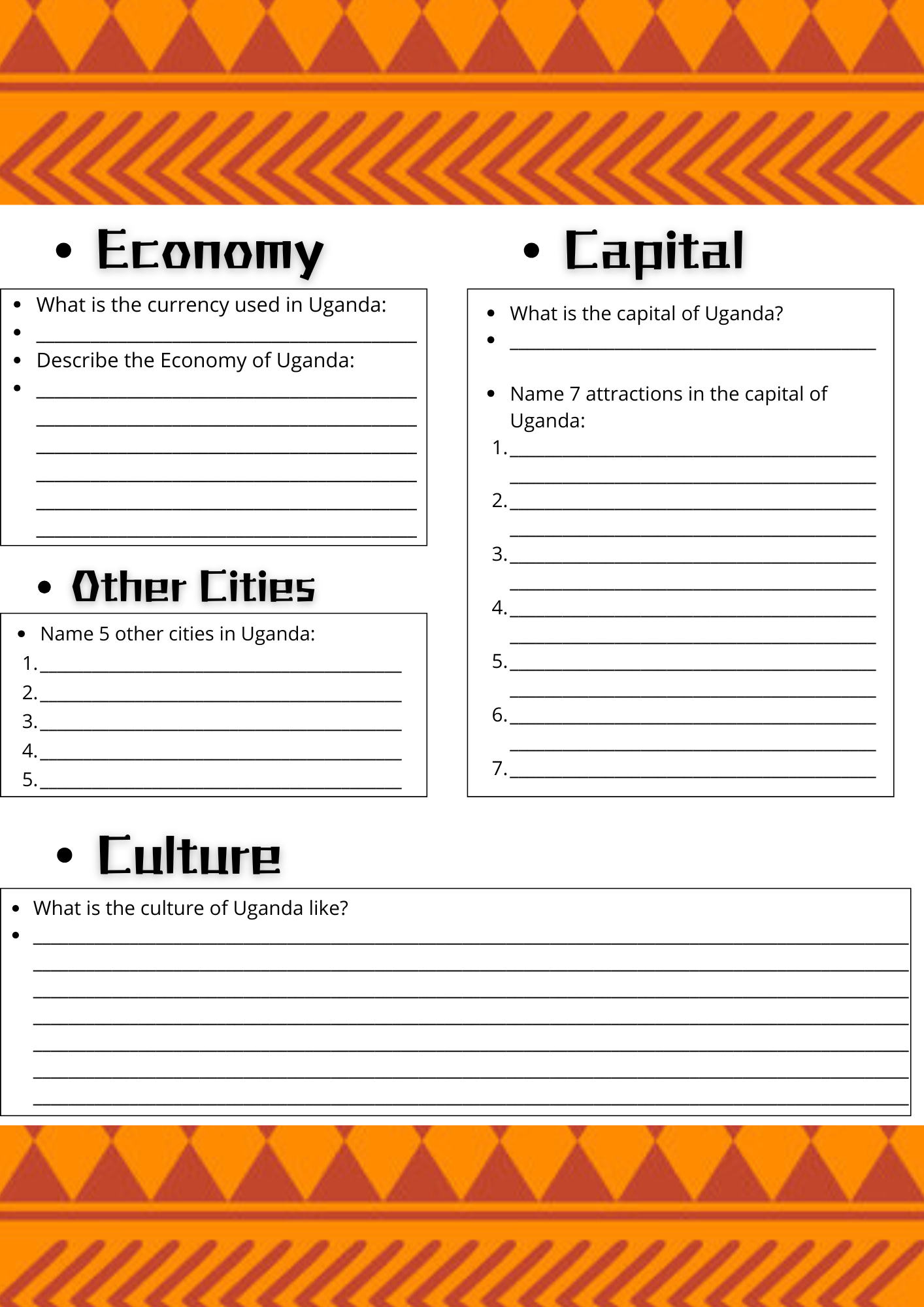 Country Study Research Project - Uganda - Social Studies Report - East ...