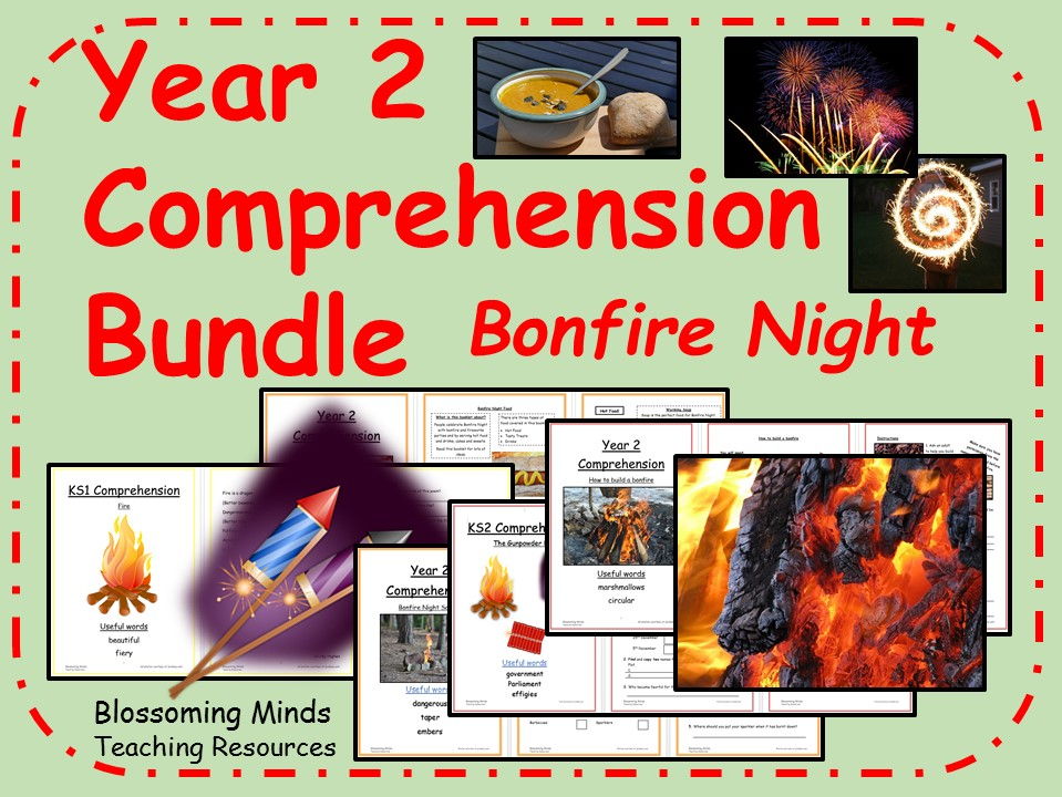 Year 2 Bonfire Night Comprehension Bundle (Guy Fawkes/Fireworks ...
