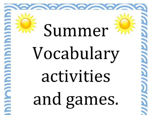 Summer Vocabulary Games and Activities | Teaching Resources