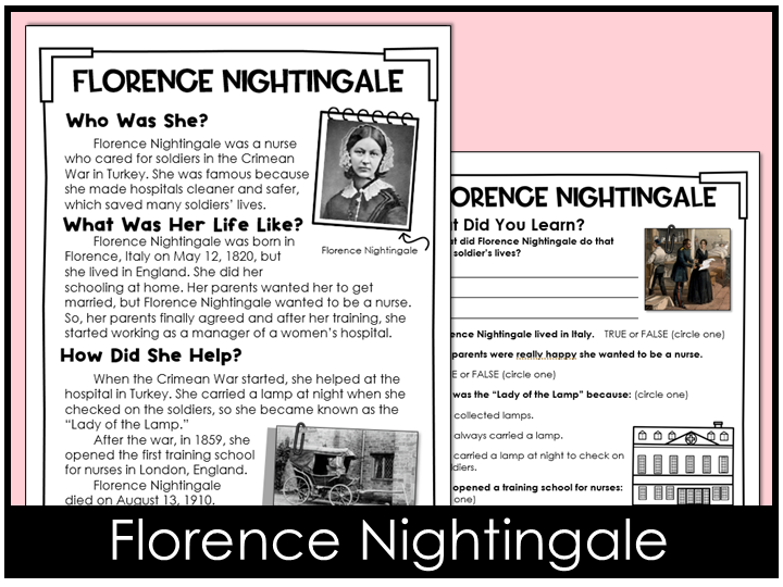 Florence Nightingale Reading Comprehension Informational Text KS1 KS2 ...