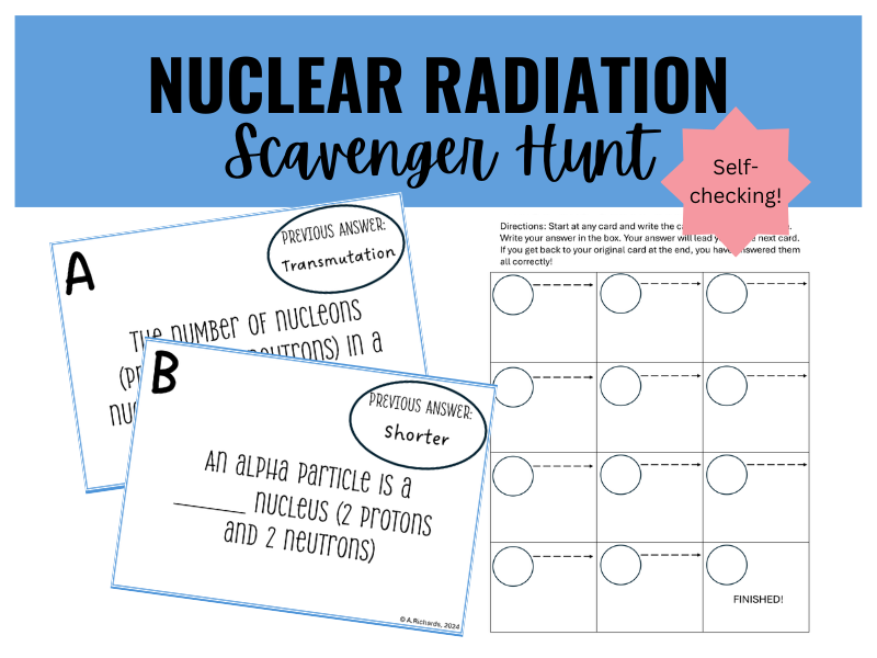 Nuclear Radiation Scavenger Hunt | Teaching Resources