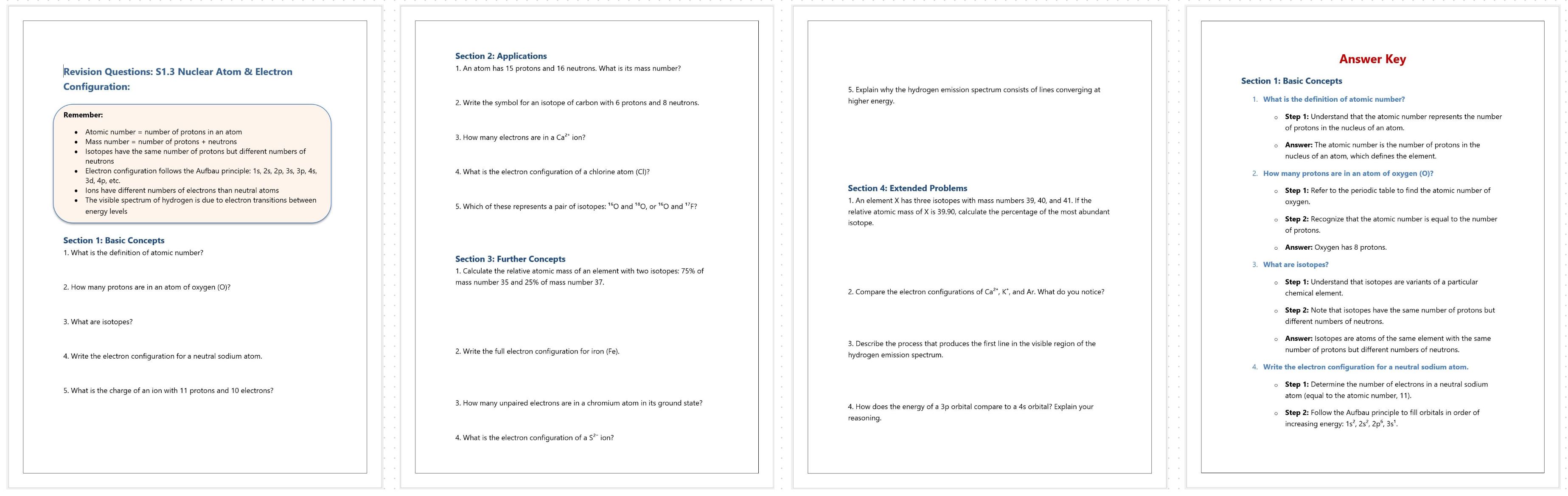 IB DP Chemistry S1.3: Electron Configurations Revision Practice 2026 ...