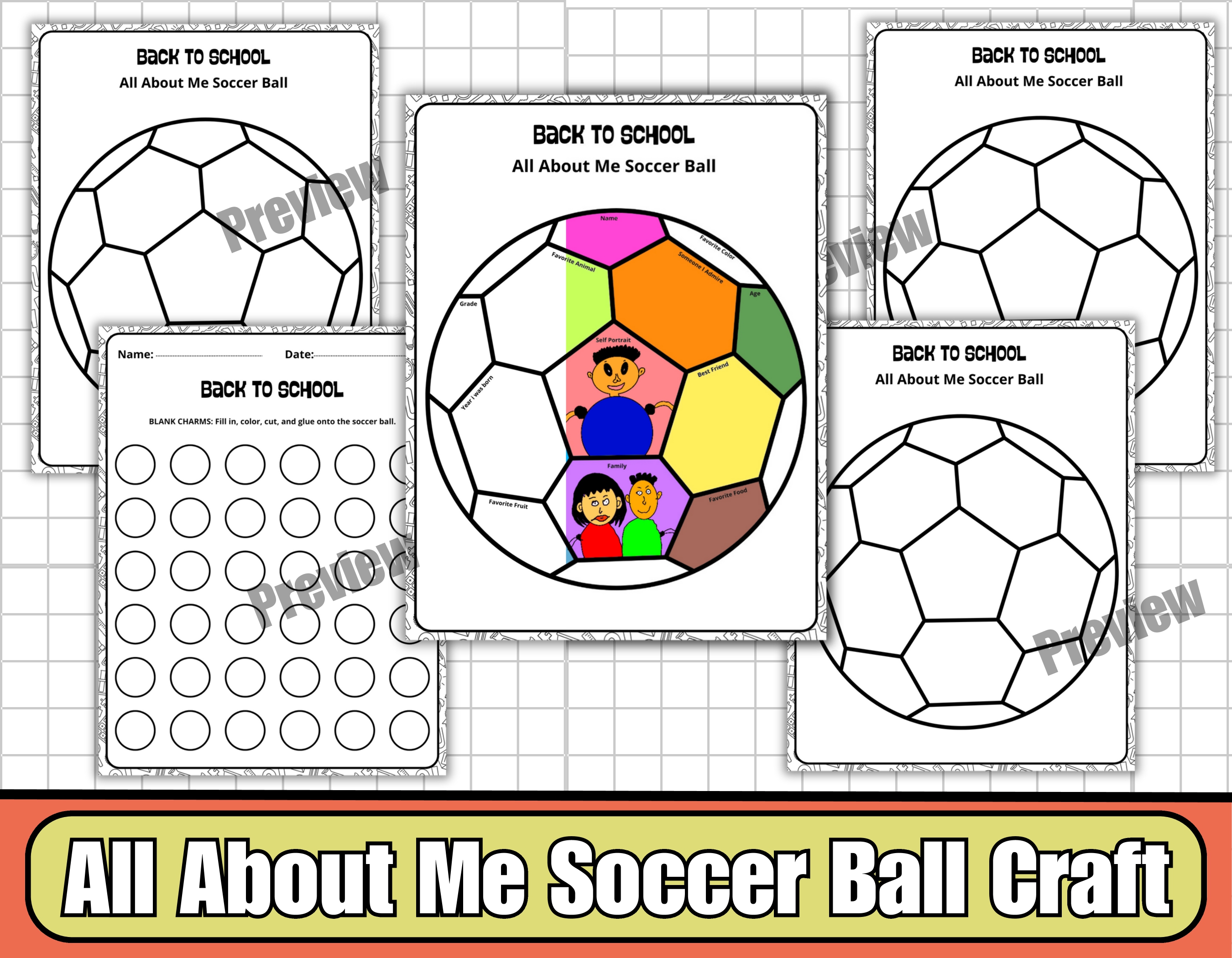 All About Me Soccer Ball Craft | Get to Know Me Activity-Goal Setting ...