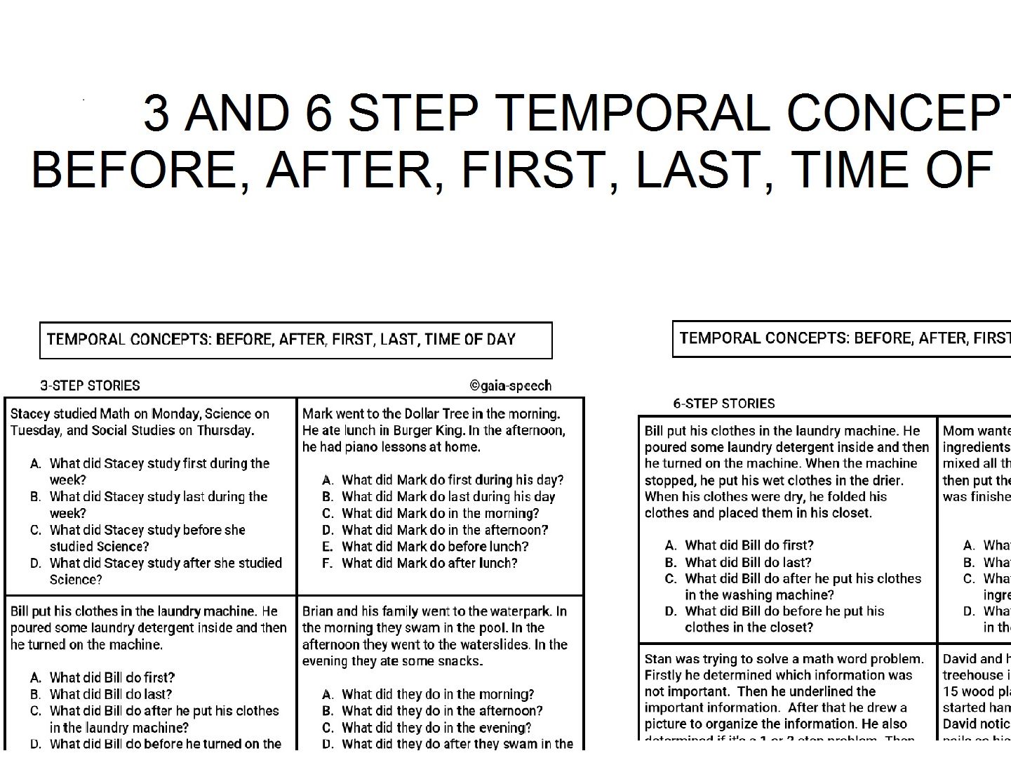 3 AND 6 STEP TEMPORAL CONCEPTS BEFORE AFTER FIRST LAST TIME OF DAY 3 AND 6 STEP TEMPORAL CONCEPTS BEFORE AFTER FIRST LAST TIME OF DAY