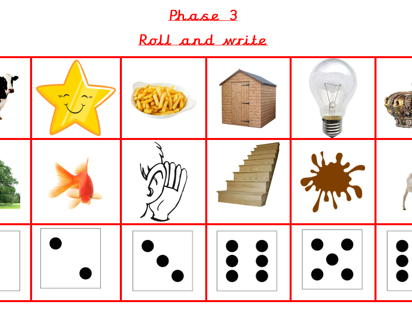 Roll and Write Phase 3 | Teaching Resources