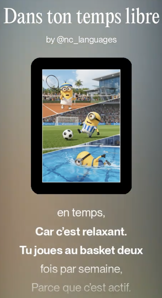 011. FRENCH SONG Year 7. Unit 11: Dans ton temps libre (Présent ...