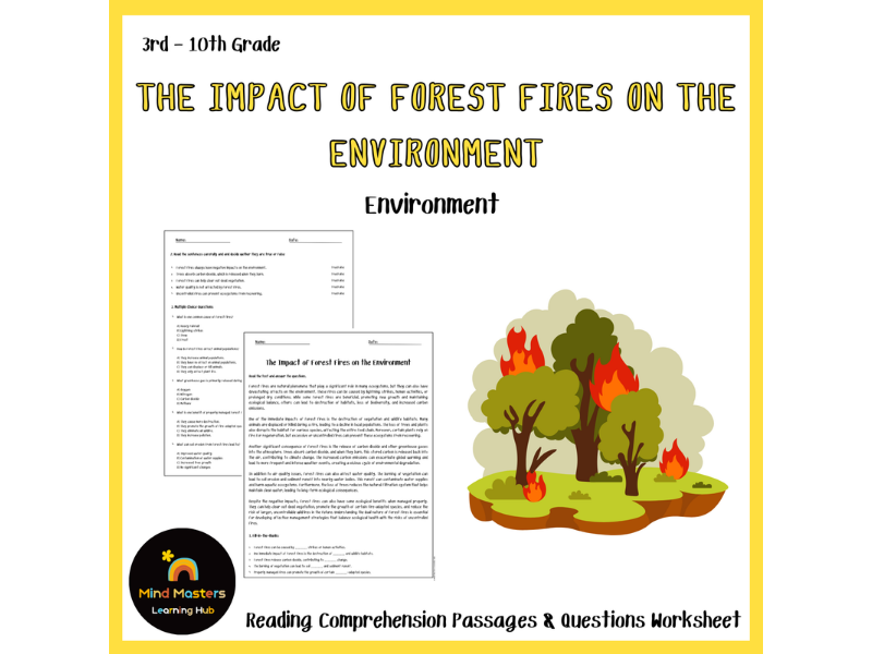 The Impact of Forest Fires on the Environment Reading Comprehension ...